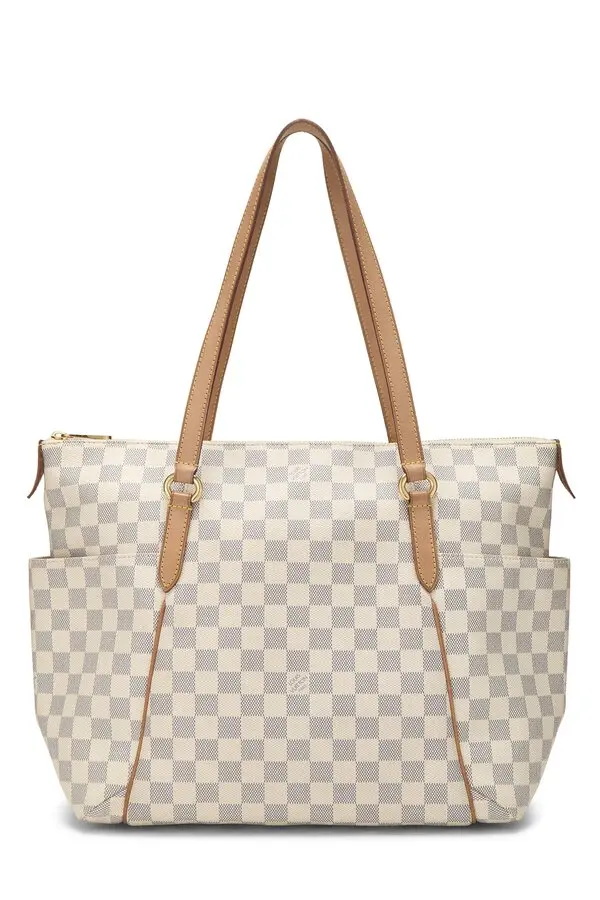 LOUIS VUITTON Damier Azur Totally Mm - White