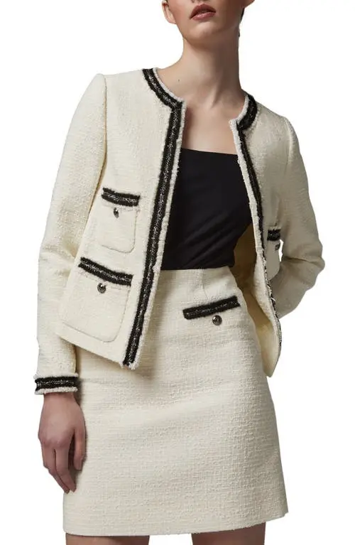 LK BENNETT Charlee Tweed Jacket - Cream