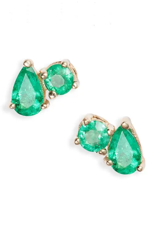 Anzie X Mel Soldera Jumelle Emerald Stud Earrings