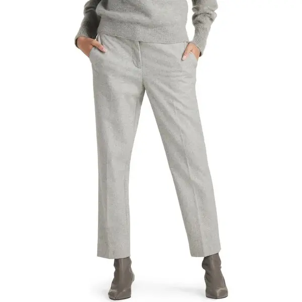 St. John Melange Stretch Wool Flannel Pants