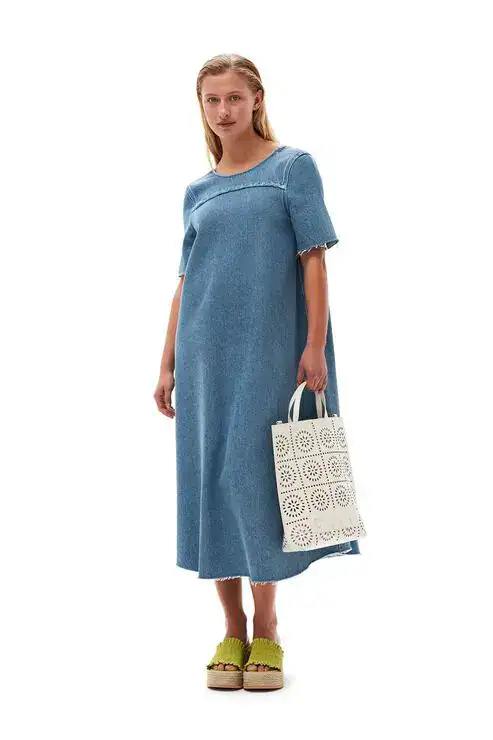 white christmas dresses Laine | Tie Front Light Denim Shirt Dress main image 0