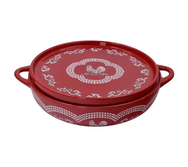 TEMP-TATIONS Doodle Doo 3.5-qt Casserole W/ Deep Dish Lid