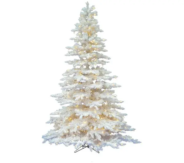VICKERMAN 6.5' Flocked White Spruce Artificial Hristmastree W