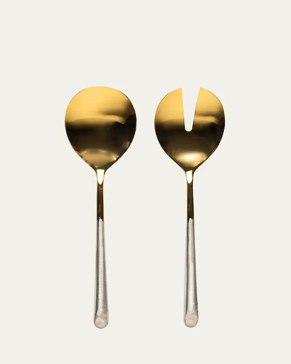 DANIEL VAN DIJCK Gold And Silver Salad Server Set