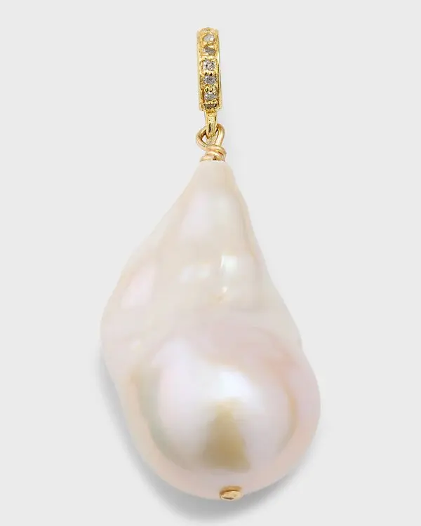 Margo Morrison Baroque Pearl And Diamond Charm - White