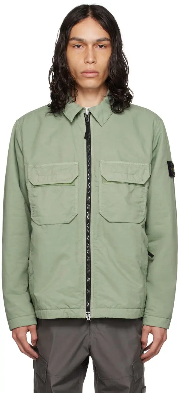 Jacket Stone Island Overshirt Sage Stone Island Naslan Sage Green