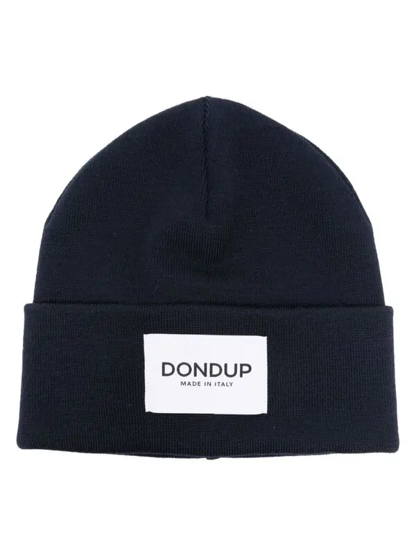 DONDUP Logo-patch Fine-knit Beanie