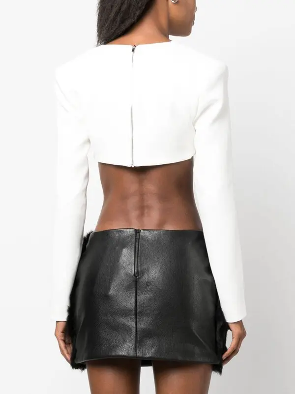 David Koma Crystal-embellished Crop Top - White