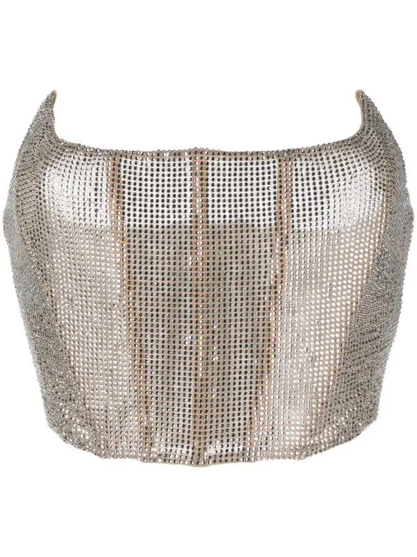 Giuseppe Di Morabito Rhinestone-embellished Strapless Top