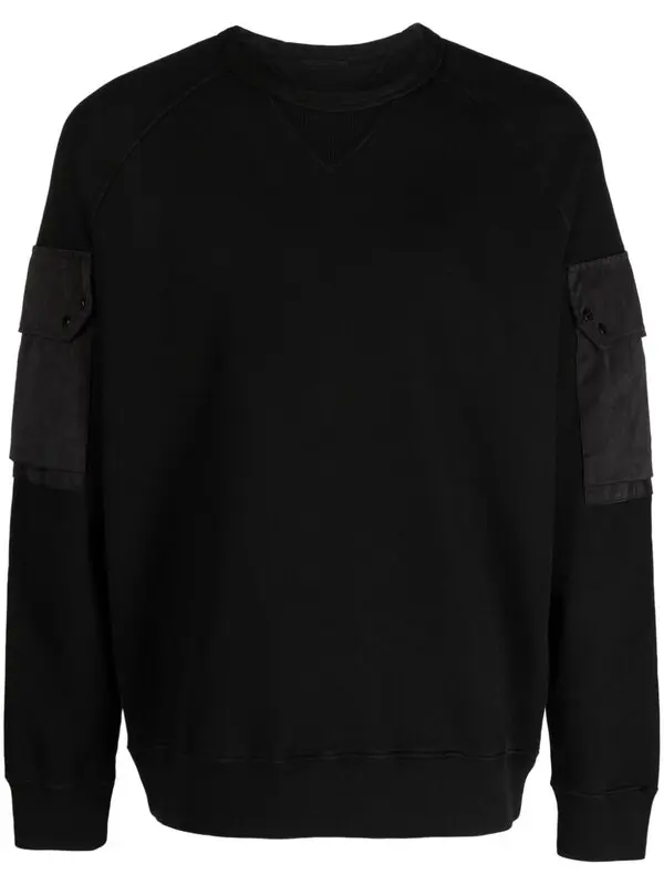 TEN C Logo-appliqué Panelled Cotton Sweatshirt