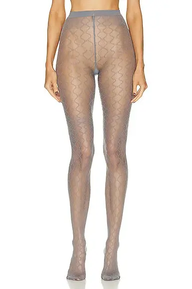 Buy Wolford Monogram Tights In Grey - Pewter At 30% Off | Editorialist