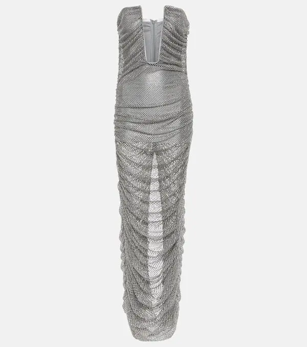 Giuseppe Di Morabito Embellished Bustier Mesh Gown