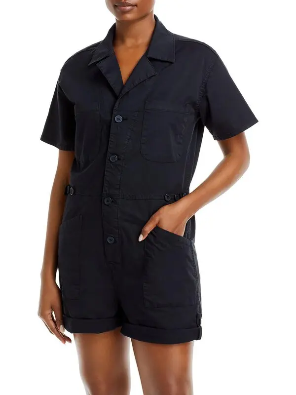 Buy PISTOLA Parker Collared Utility Romper - Blue At 31% Off | Editorialist