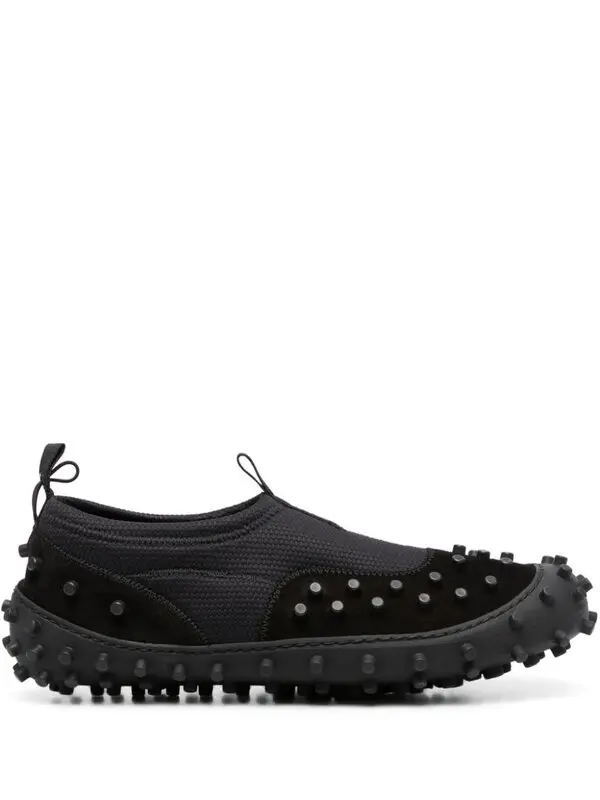 Sunnei Stud-embellished Leather Sneakers - Black