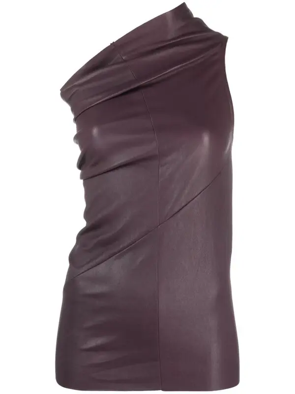 Rick Owens Athena Leather Tank Top - Purple
