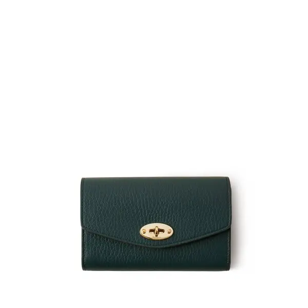Mulberry Medium Darley Wallet - Mulberry Green Heavy Grain