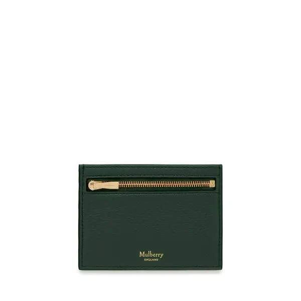 Mulberry Zipped Credit Card Slip - Mulberry Green Small Classic Grain