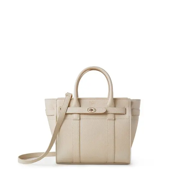 Mulberry Mini Zipped Bayswater - Chalk Small Classic Grain