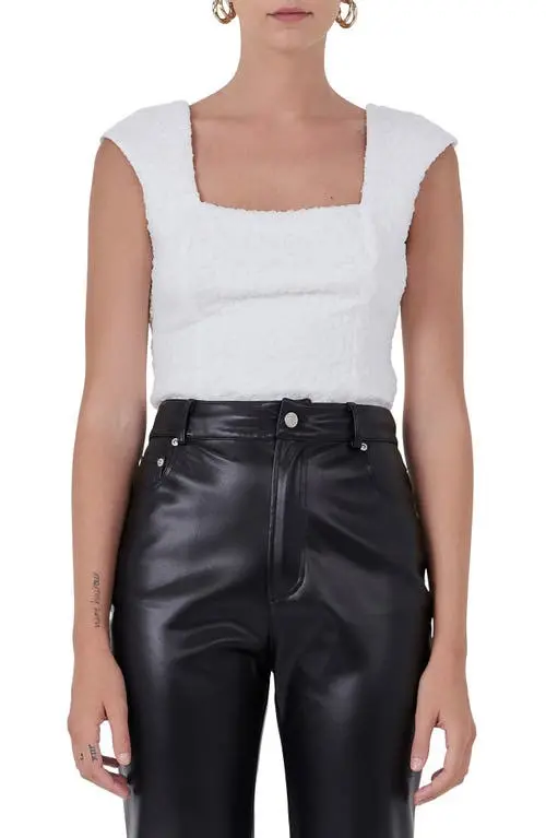 Endless Rose Textured Tulle Cap-sleeve Top