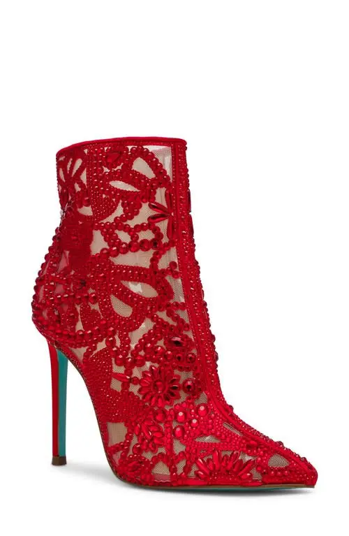 Betsey Johnson Bolt Bootie - Red