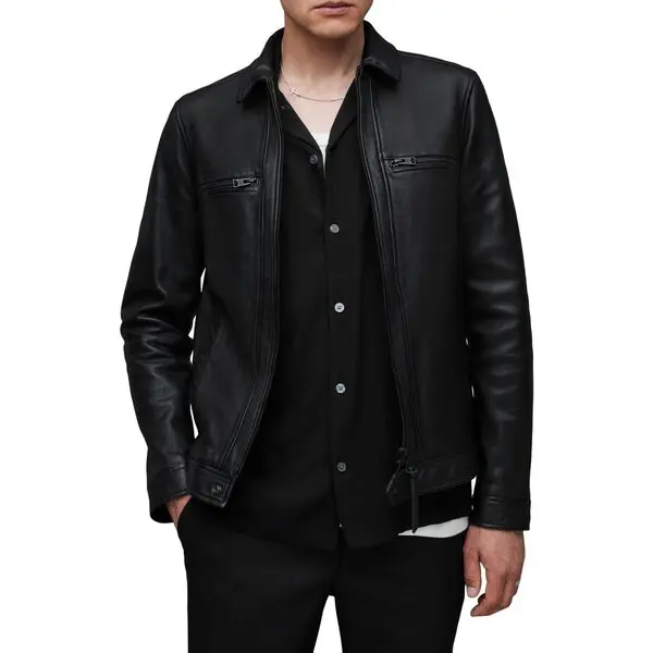 All Saints Luck Slim-fit Leather Jacket