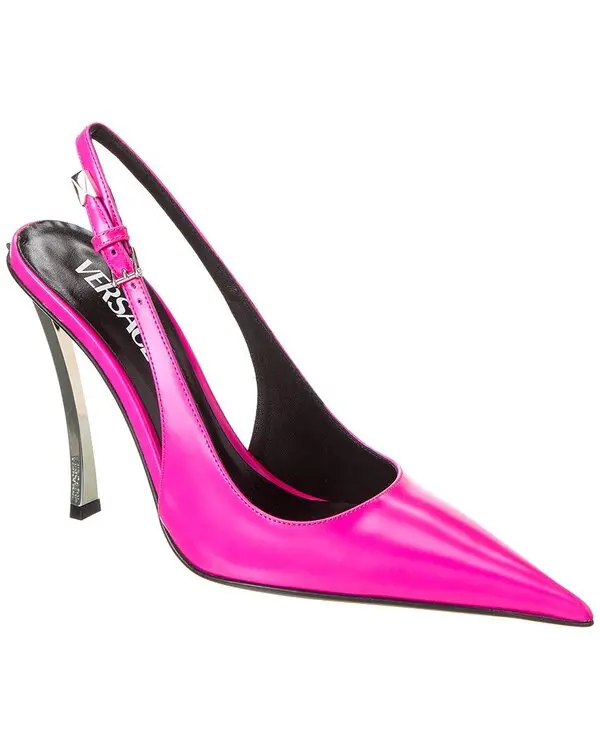 Buy Versace Pin-point Leather Slingback Pump - Pink At 35% Off ...