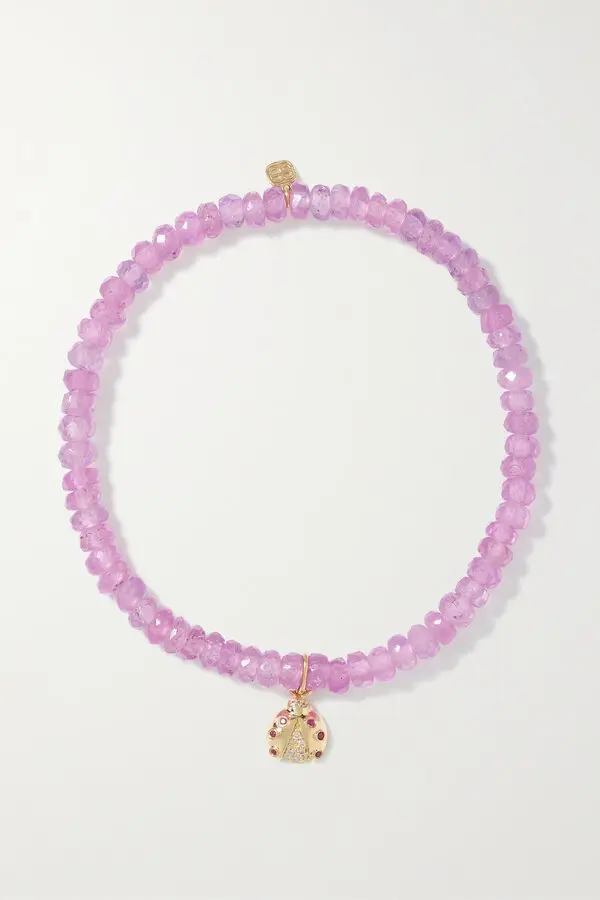 SYDNEY EVAN Small Ladybug Multi-stone Bracelet