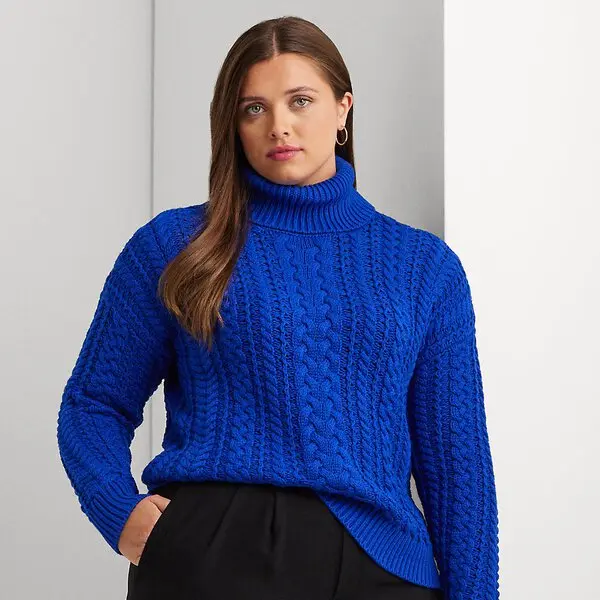 Ralph Lauren Cotton Blend Turtleneck Polo Ralph Lauren Ribbed