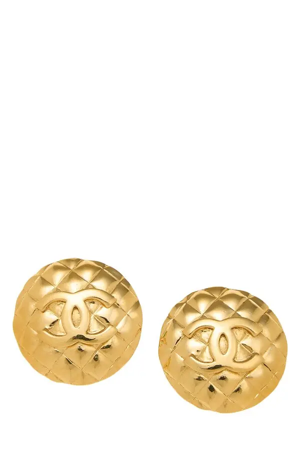 Chanel Quilted 'cc' Round Earrings