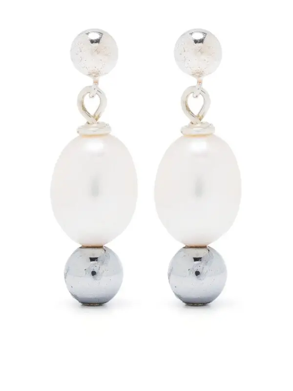 A SINNER IN PEARLS Pearl-embellished Drop Earrings