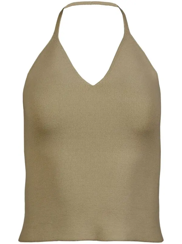 Khaite The Thaiane Halterneck Top - Green