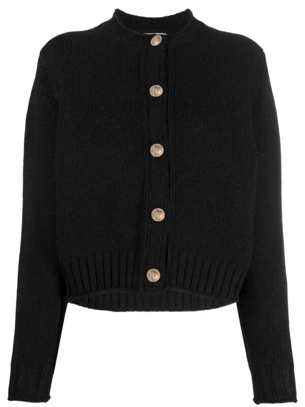 BARRIE Button-up Cashmere Cardigan - Black