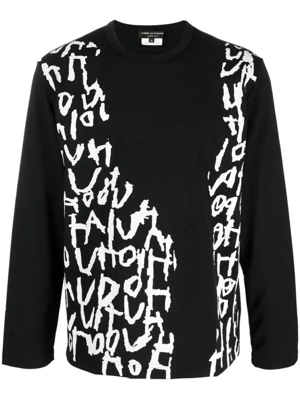 Comme Des Garçons Script Print Jumper
