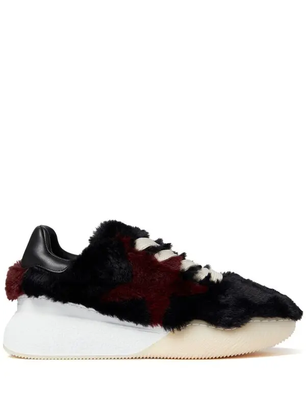 Stella McCartney Loop Faux-fur Sneakers - Black