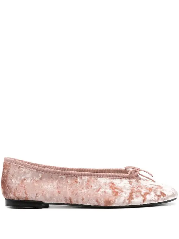 Repetto Crushed Velvet Ballerina Shoes - Pink