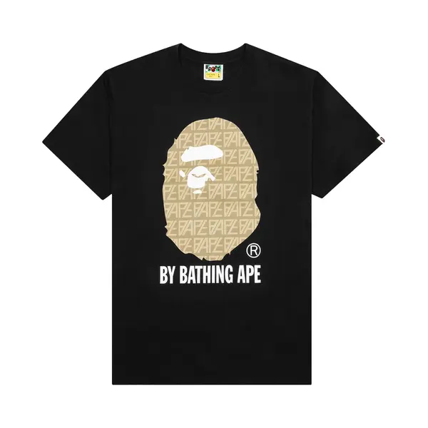 BAPE Logo Monogram Bathing Ape Tee /beige - Black