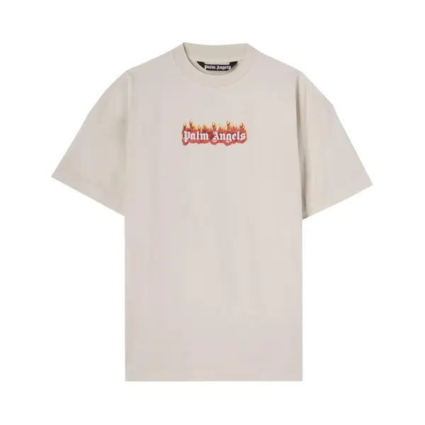 Palm Angels Gd Burning Logo Classic Tee 'off - White