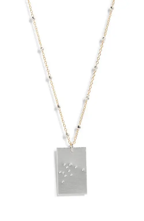 SET & STONES Zodiac Constellation Pendant Necklace - Silver - Aquarius