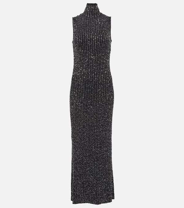 Missoni Sequined Turtleneck Maxi Dress - Black