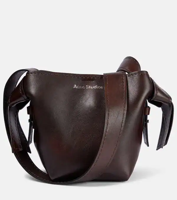 Acne Studios Musubi Mini Leather Shoulder Bag Brown Editorialist
