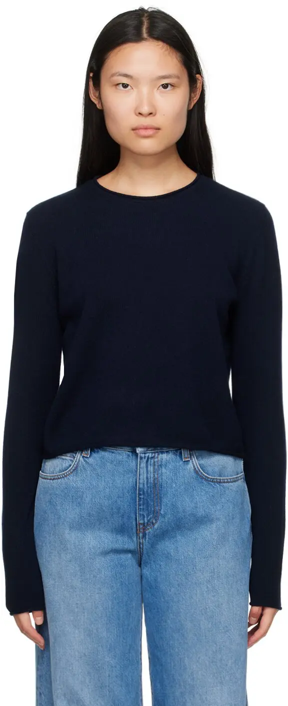 LISA YANG Navy 'the Ida' Sweater - Na Navy | Editorialist