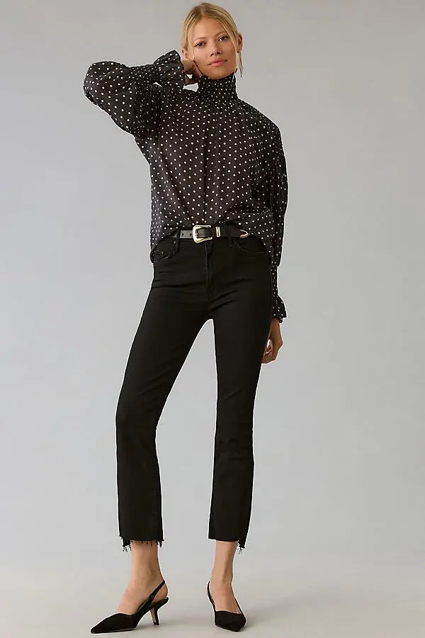 MOTHER The Insider Mid-rise Crop Step Fray Jeans
