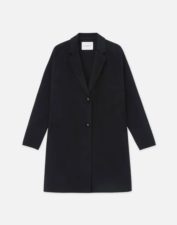 Lafayette 148 New York Cashmere Double Face Car Coat - Black