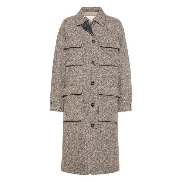 Brunello Cucinelli Herringbone Coat - Brown