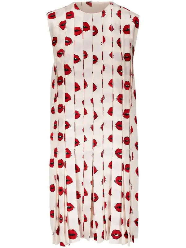 Khaite Graphic-print Pleated Dress