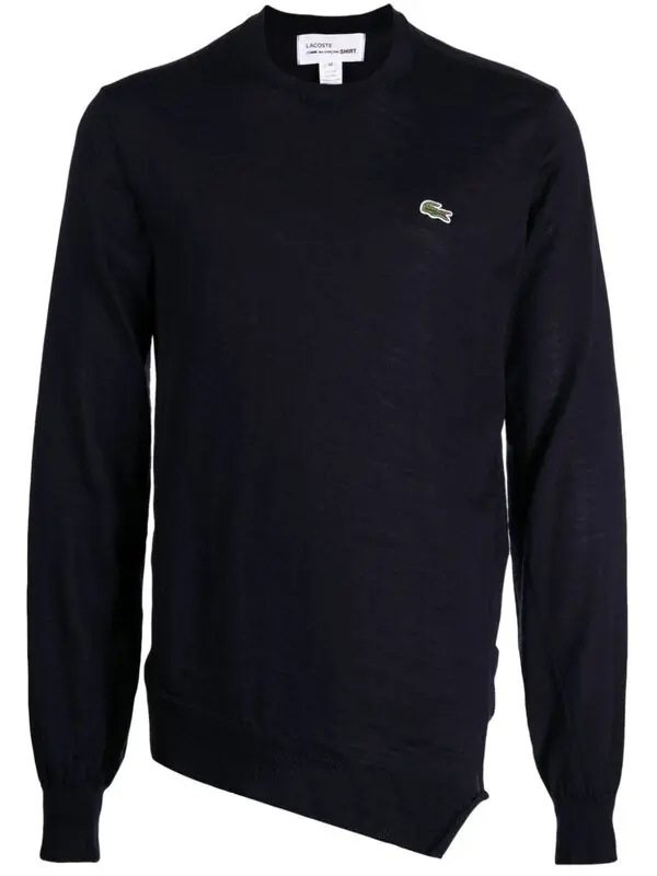 Comme Des Garçons Logo-patch Wool Jumper - Blue