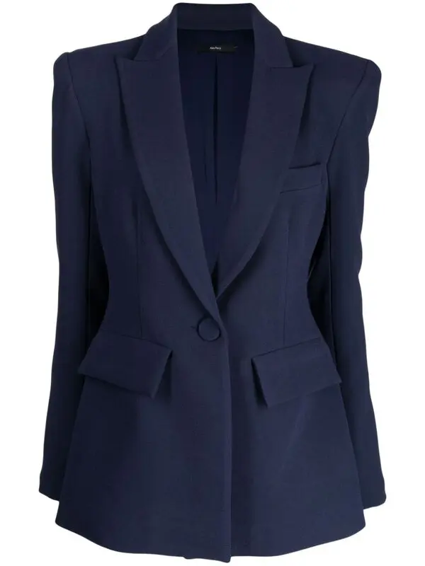 Alex Perry Peak-lapel Padded-shoulder Blazer - Blue