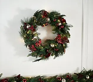 SIMPLY STUNNING BY JANINE GRAFF As Is Simply Stunning 24' Luxe Decorator Led Wreath Graff