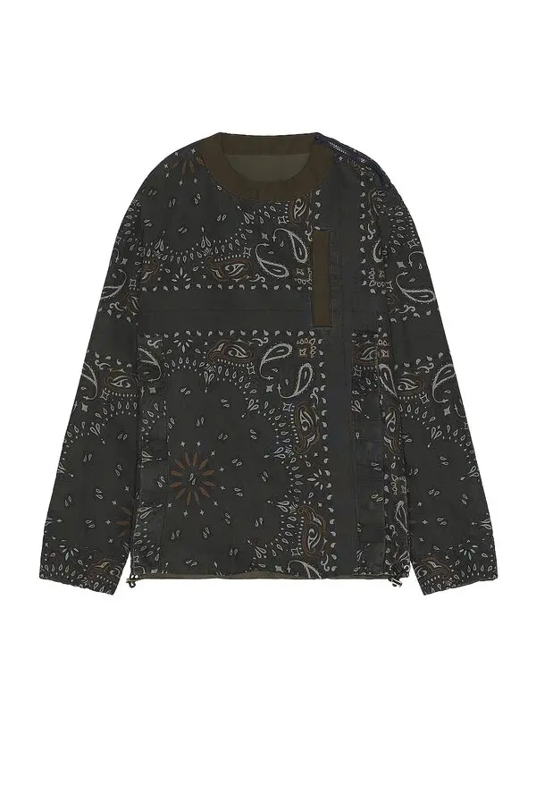 Sacai Bandana Print Reversible Sweater In Grey - 74% Off 