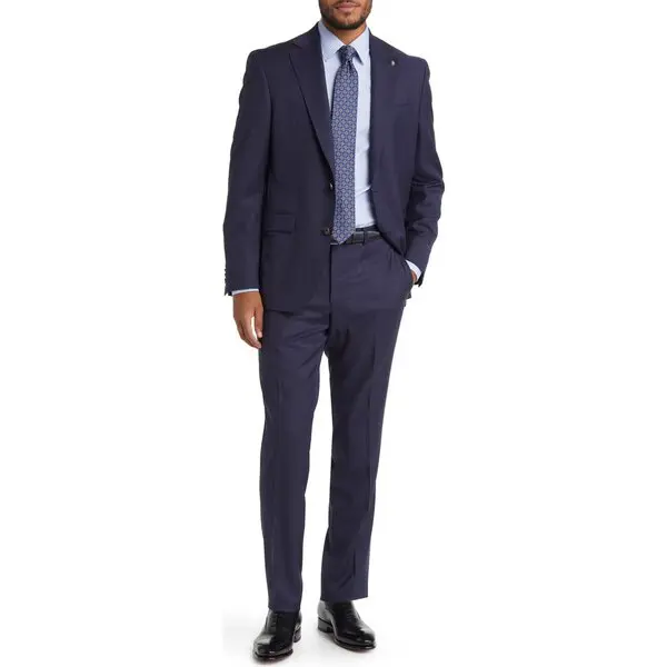 JACK VICTOR Esprit Slub Wool Suit - Navy